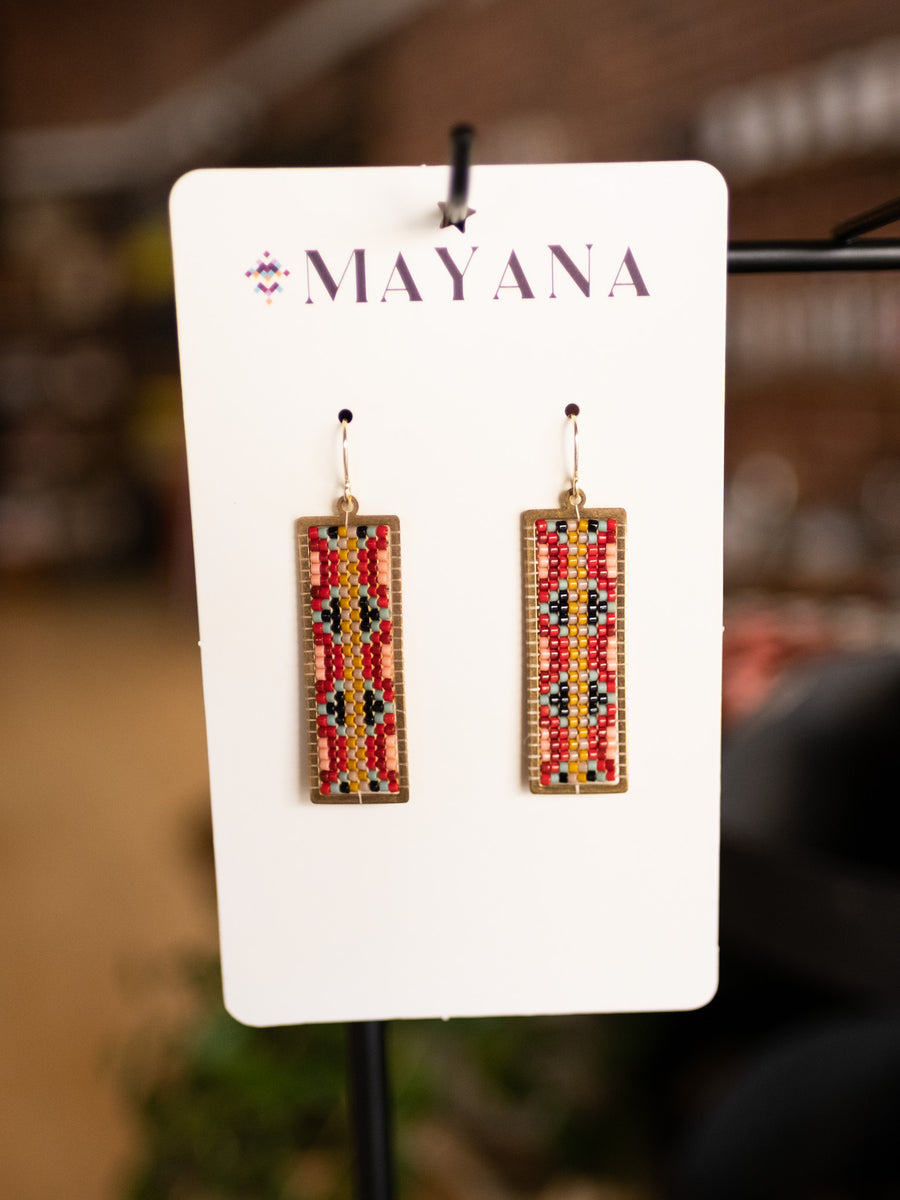 Beaded Handwoven Earrings - Mayana Designs Co – The Farmer's Daughter ...